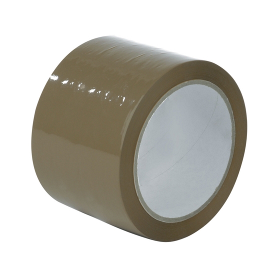 The Packaging DepotBox Of 24 Rolls 75mmx66mtr Buff Solvent PVC Tape