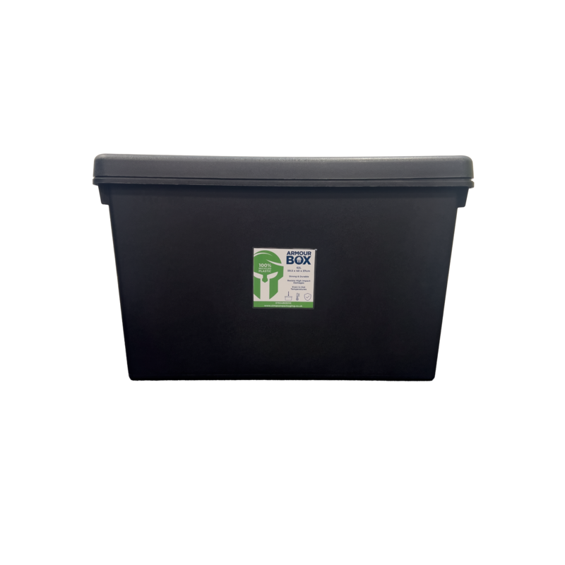 The Packaging Depot - 62Ltr Black Recycled Plastic Armour Box & Lid No ...